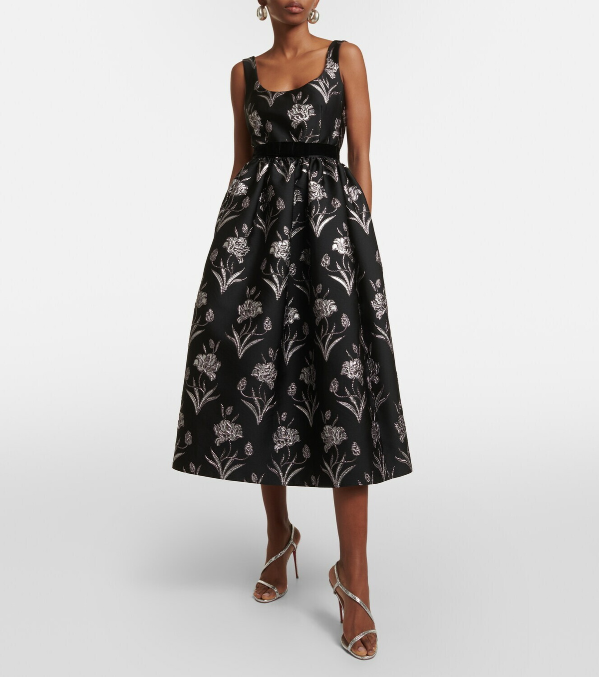 Erdem Astrea Floral Printed Satin Midi Dress Erdem