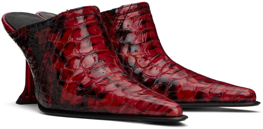 Miista Red Ashlyn Snake Mules MIISTA