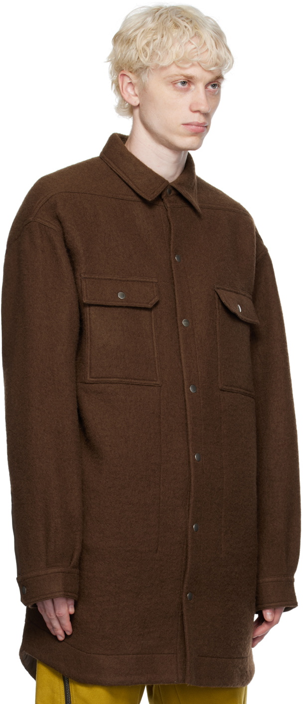 Rick Owens Brown Oversized Jacket Rick Owens