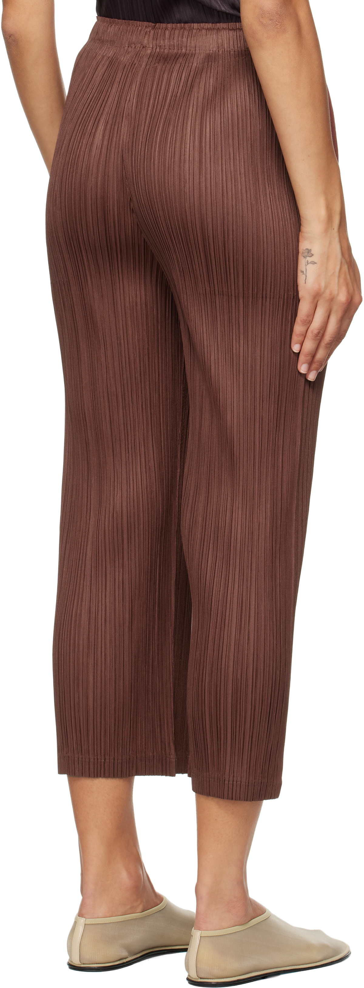 PLEATS PLEASE ISSEY MIYAKE Burgundy Thicker Bottoms 2 Trousers Pleats Please Issey Miyake