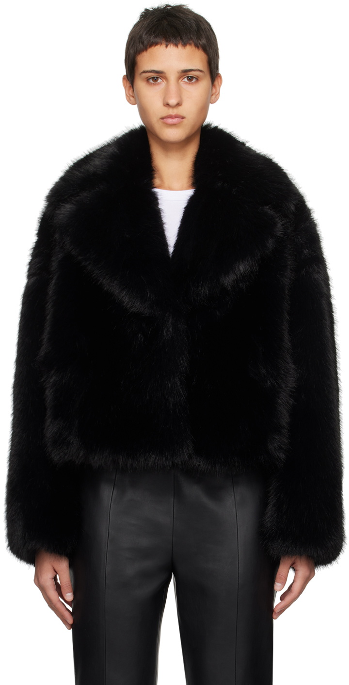 Stand Studio Black Samara Faux-Fur Jacket Stand Studio