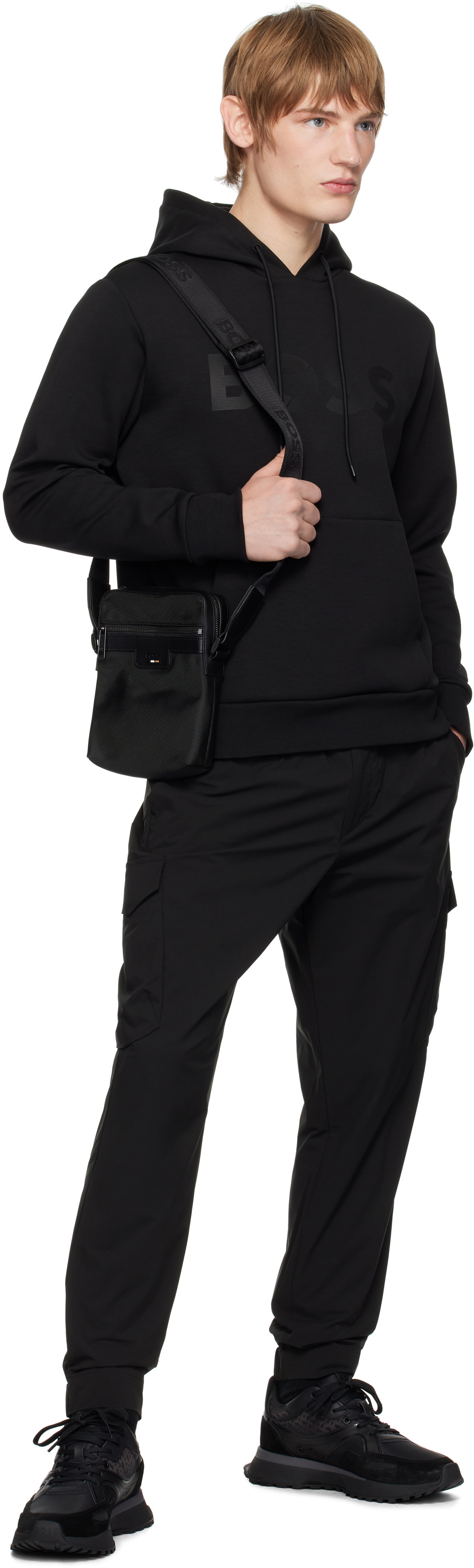 BOSS Black Embossed-Logo Bag BOSS