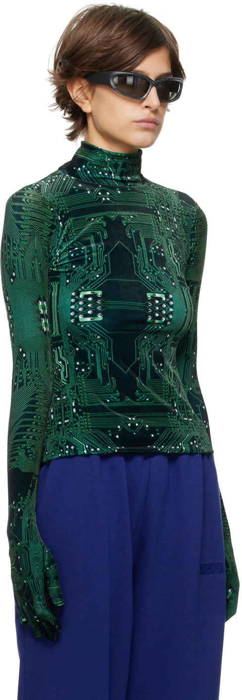 VETEMENTS Green Cyber Turtleneck Vetements