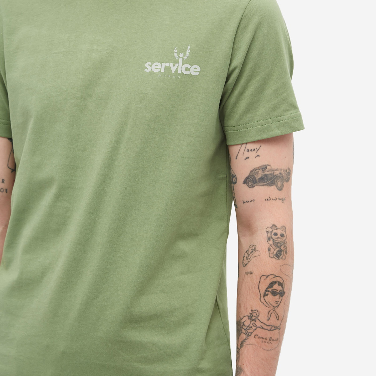 Service Works Men's Sommelier T-Shirt in Olive Service Works