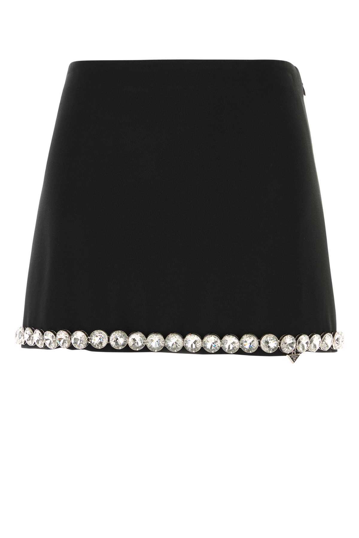 Prada Black Acetate Blend Mini Skirt Prada