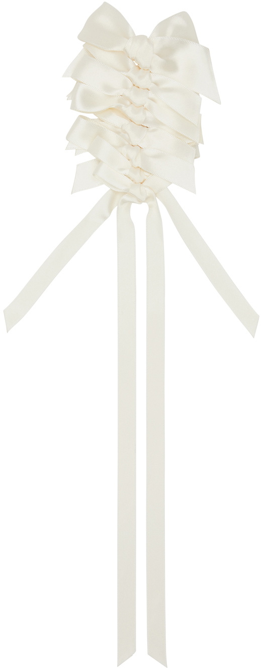 Simone Rocha Off-White Long Rosette Bow Brooch Simone Rocha