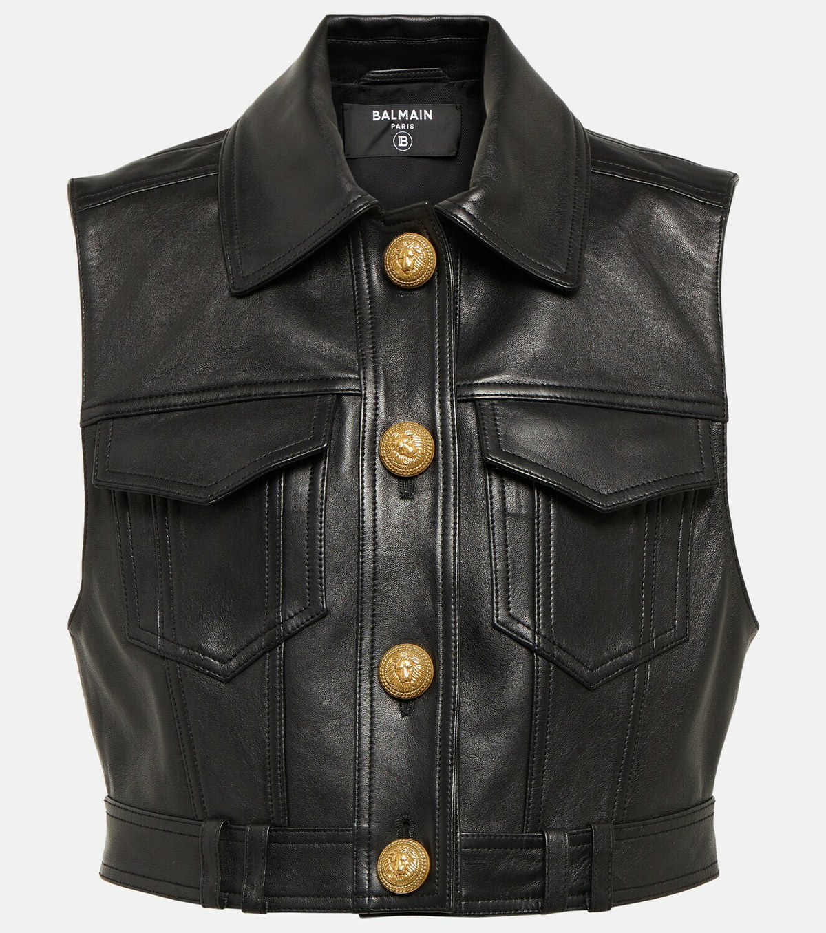 Balmain - Cropped leather vest Balmain