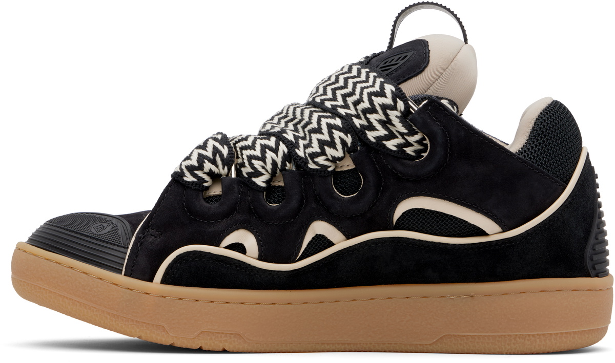 Lanvin SSENSE Exclusive Black Curb Leather Sneakers Lanvin
