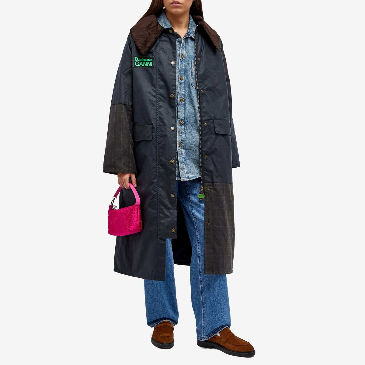 Barbour Women's x Ganni Burghley Jacket in Navy Barbour