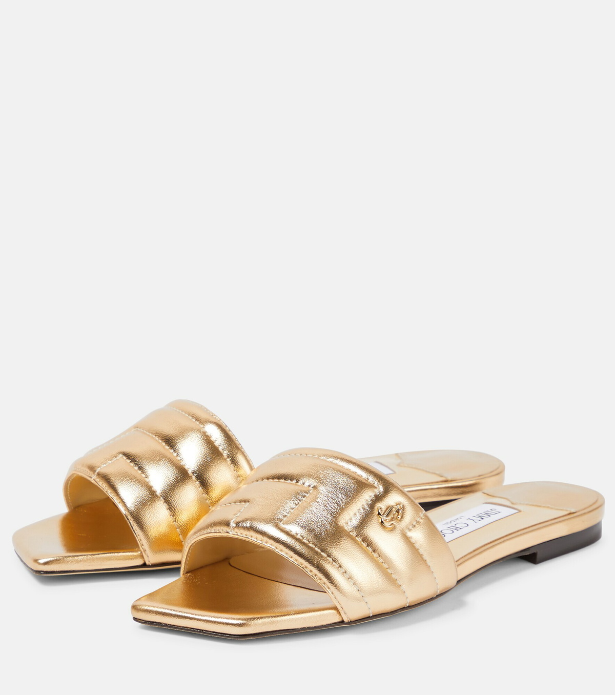 Jimmy Choo - Themis metallic leather slides Jimmy Choo