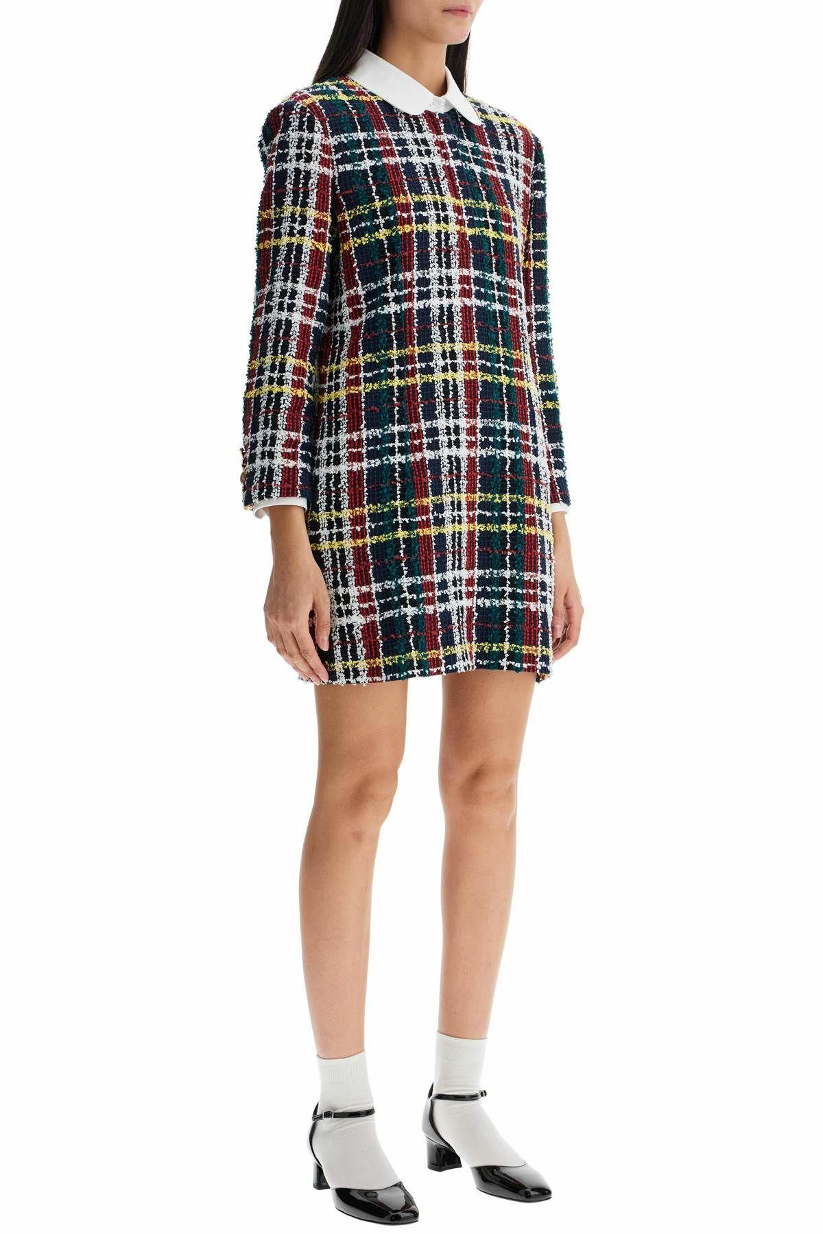 THOM BROWNE tweed mini sheath dress in Multicolor Thom Browne
