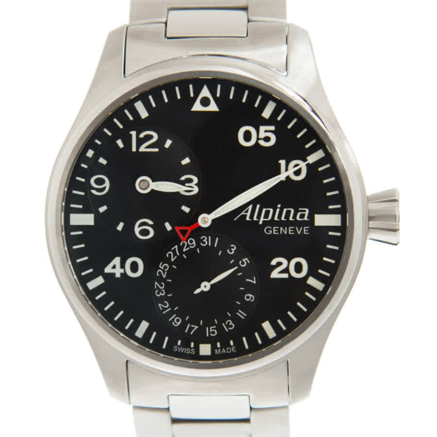 Alpina Automatic Black Dial Black Leather Mens Watch AL-950B4S6B Alpina