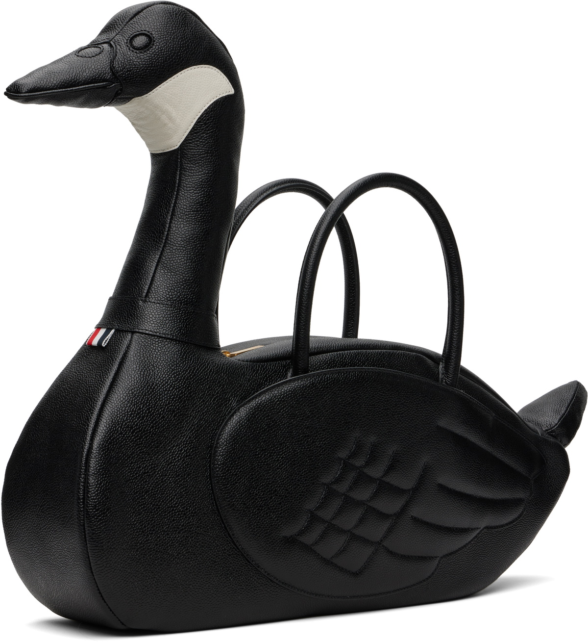 Thom Browne Black Pebble Grain Goose Bag Thom Browne