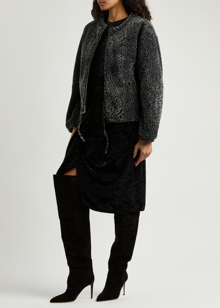 Isabel Marant étoile Alyssa Draped Velvet Midi Skirt Black Isabel ...