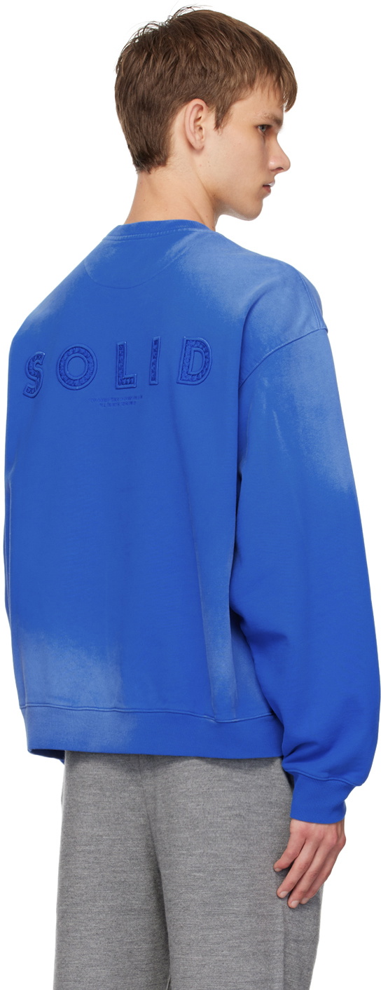Solid Homme Blue Dyeing Back Logo Sweatshirt Solid Homme