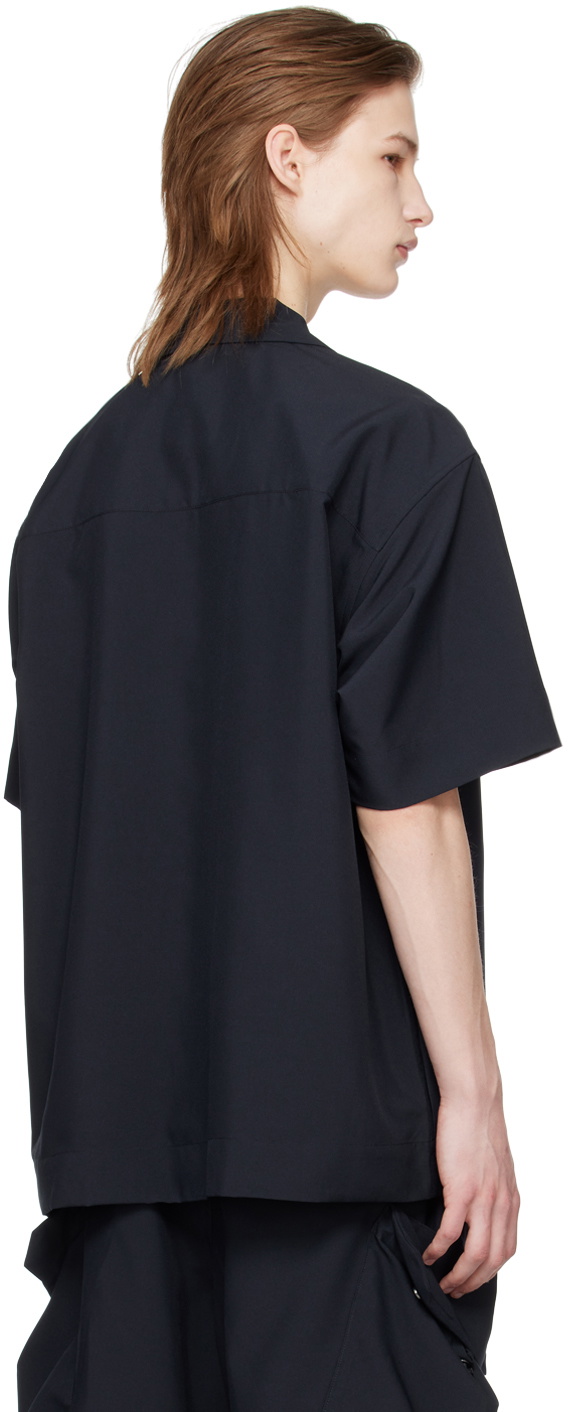 meanswhile Navy Side Slit Shirt meanswhile