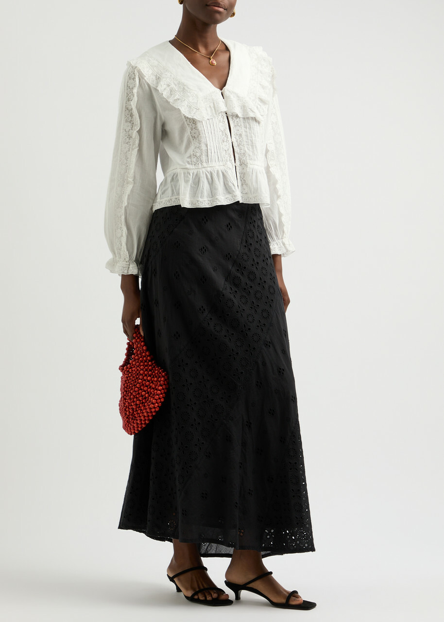 Rixo Maribelle Lace-trimmed Cotton Blouse Ivory Rixo