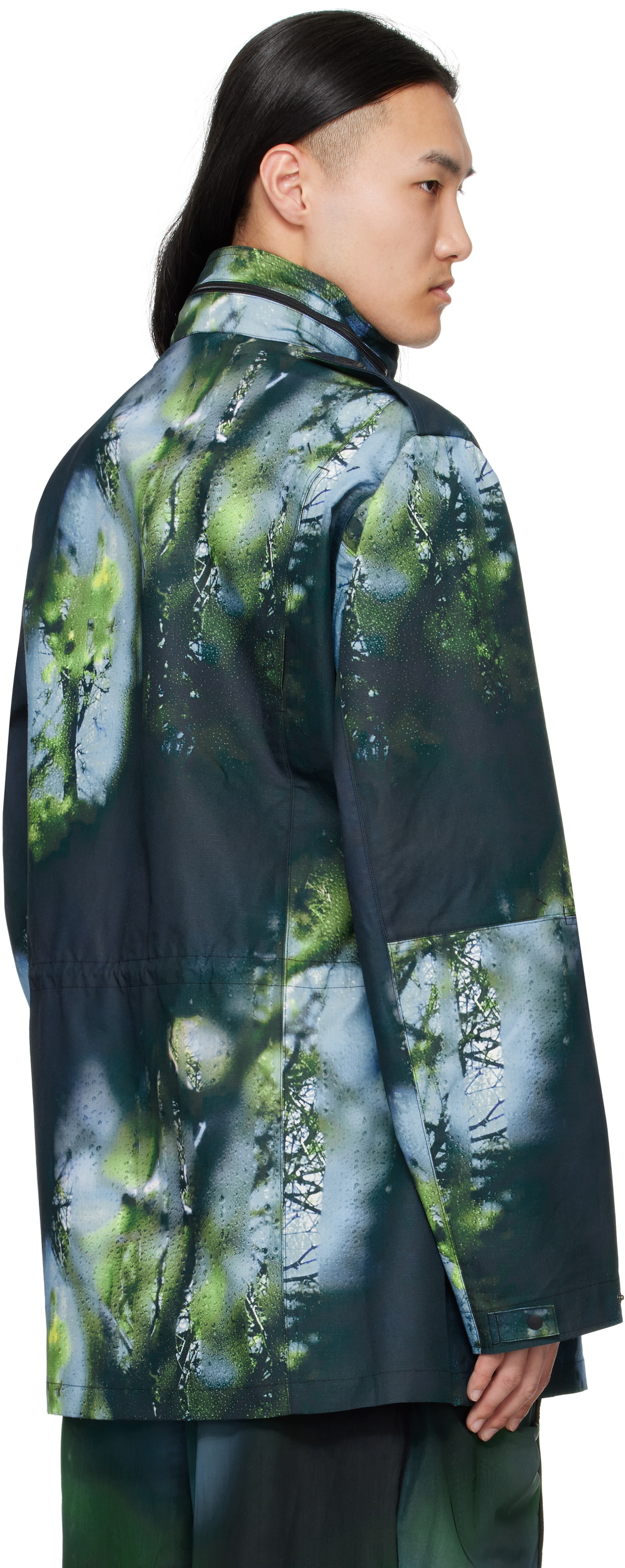 Y-3 Green & Blue AOP Field Jacket Y-3