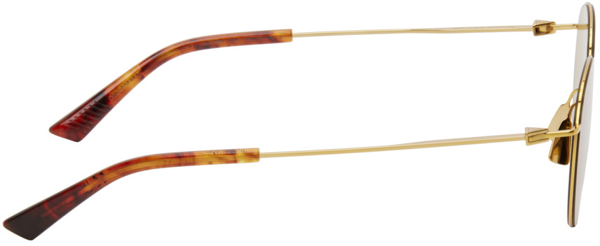 Bottega Veneta Gold Ultrathin Panthos Sunglasses Bottega Veneta