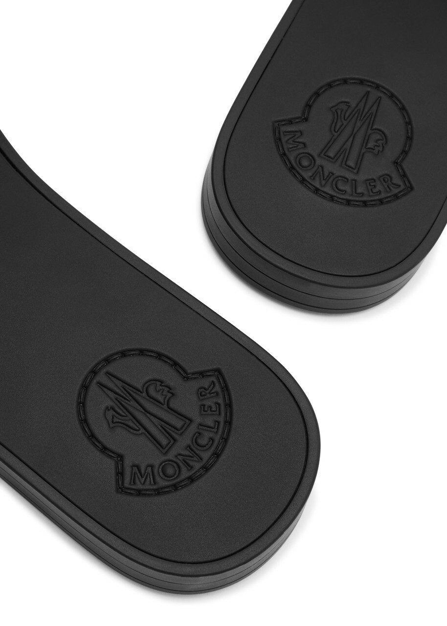 Moncler Logo Rubber Sliders Black Moncler