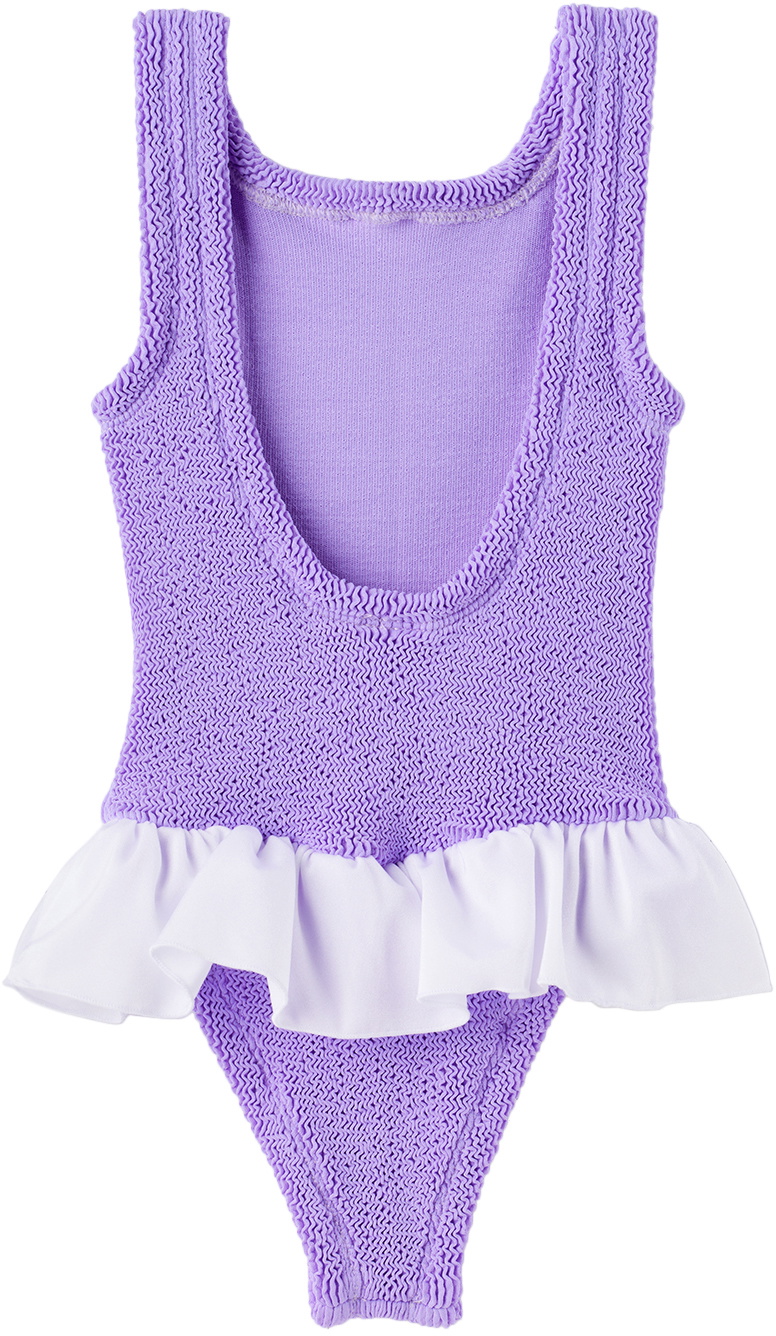 Hunza G Kids Purple Denise One-Piece Swimsuit Hunza G