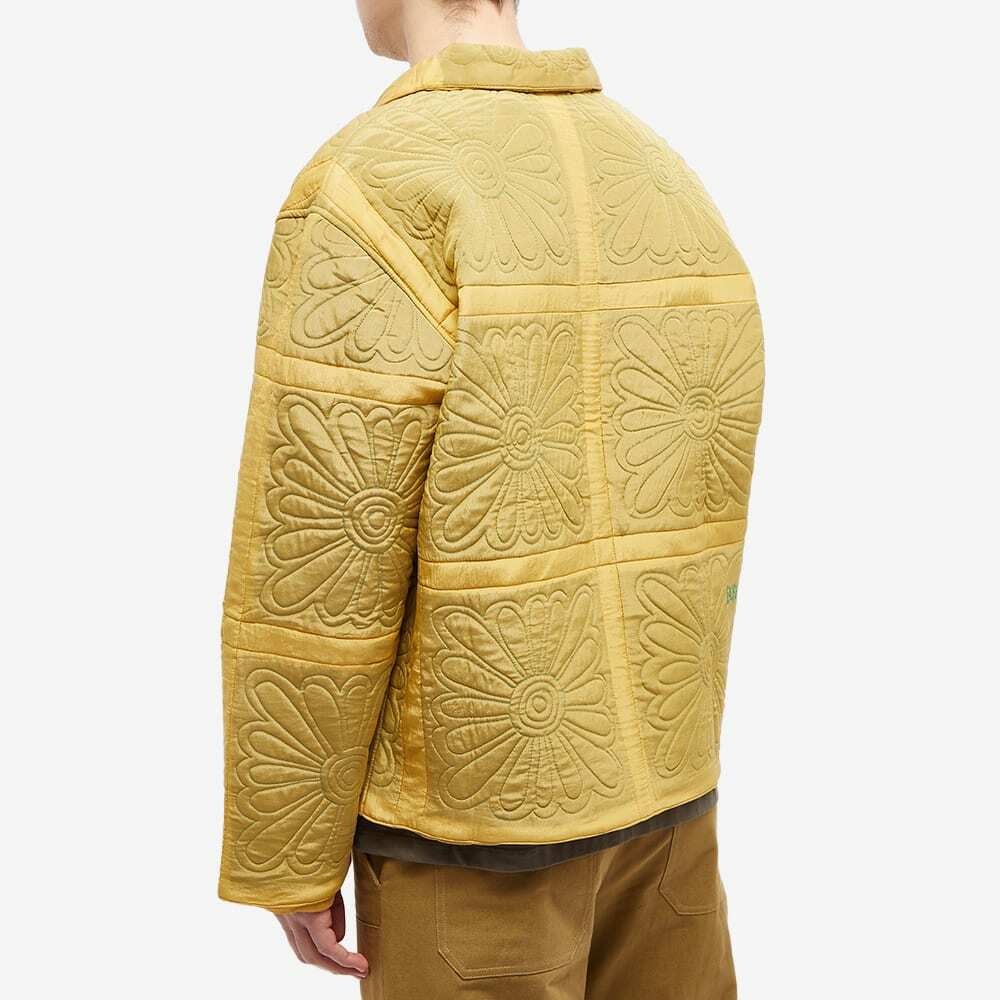 Bode Men's Botanic Shadow Quilt Jacket in Tan Green Bode