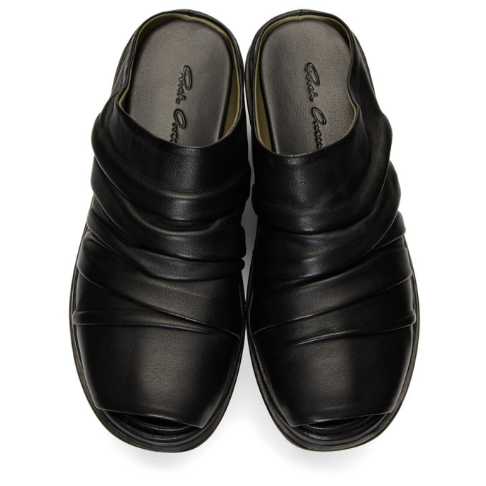 Rick Owens Black Draped Sabot Clogs Rick Owens