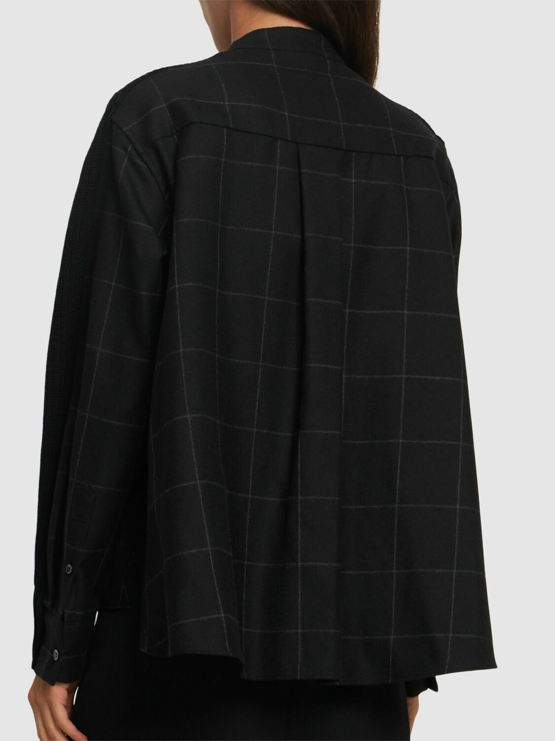 SACAI Windowpane Knit Cardigan Sacai