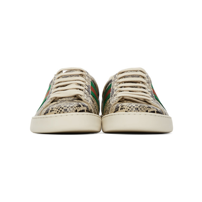 Gucci Beige Python Ace Sneakers Gucci