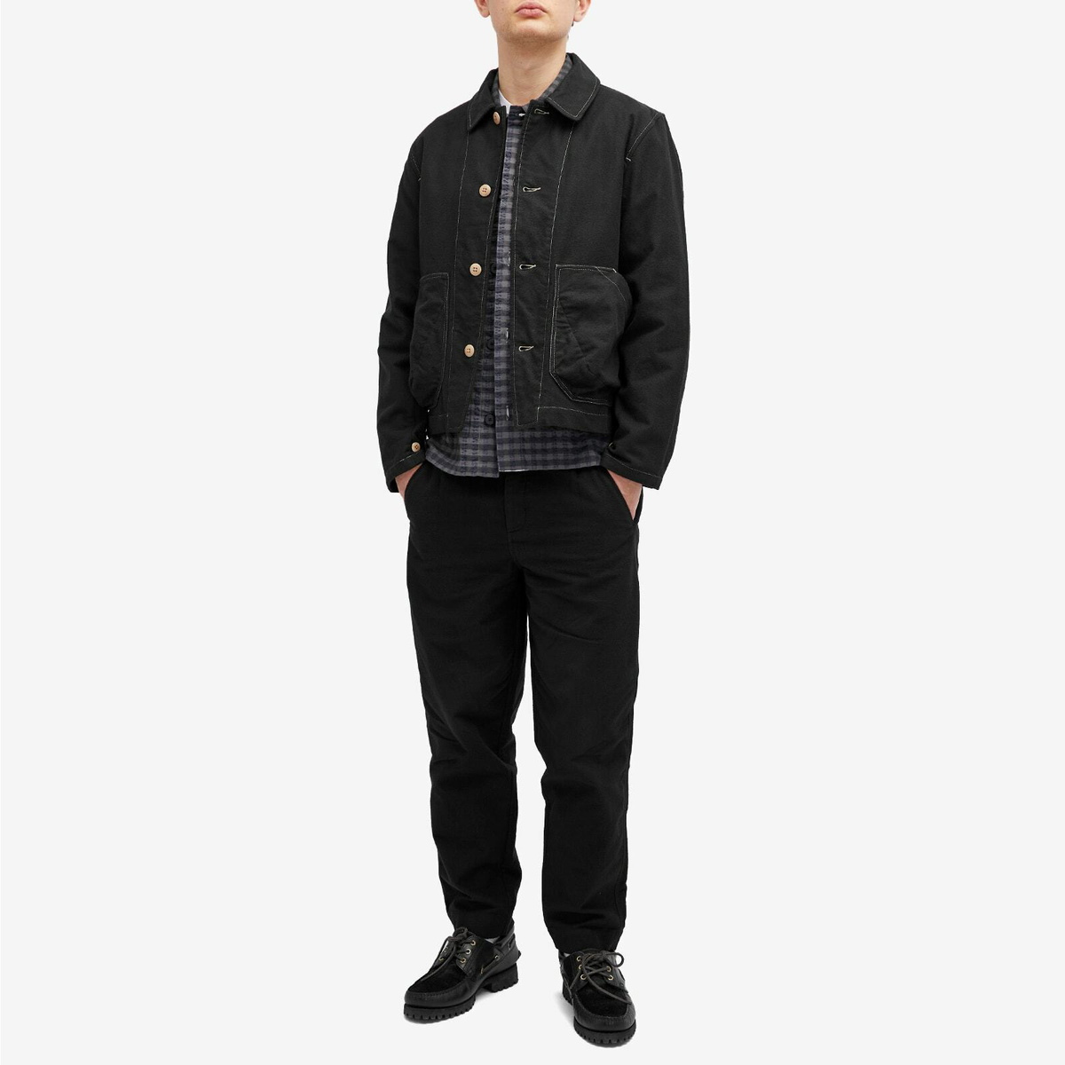 Folk Men's Prism Jacket in Black Moleskin Folk