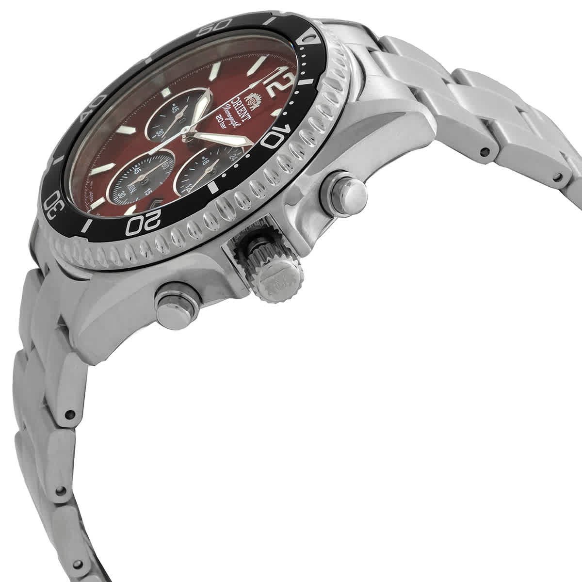 Orient Sports Solar Powered Chronograph Red Dial Mens Watch ...