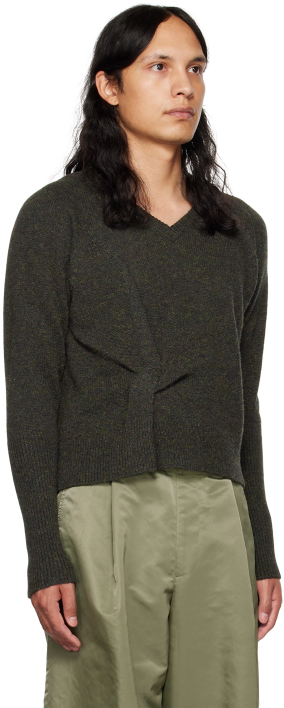 Marina Yee Green Cropped Origami Sweater Marina Yee