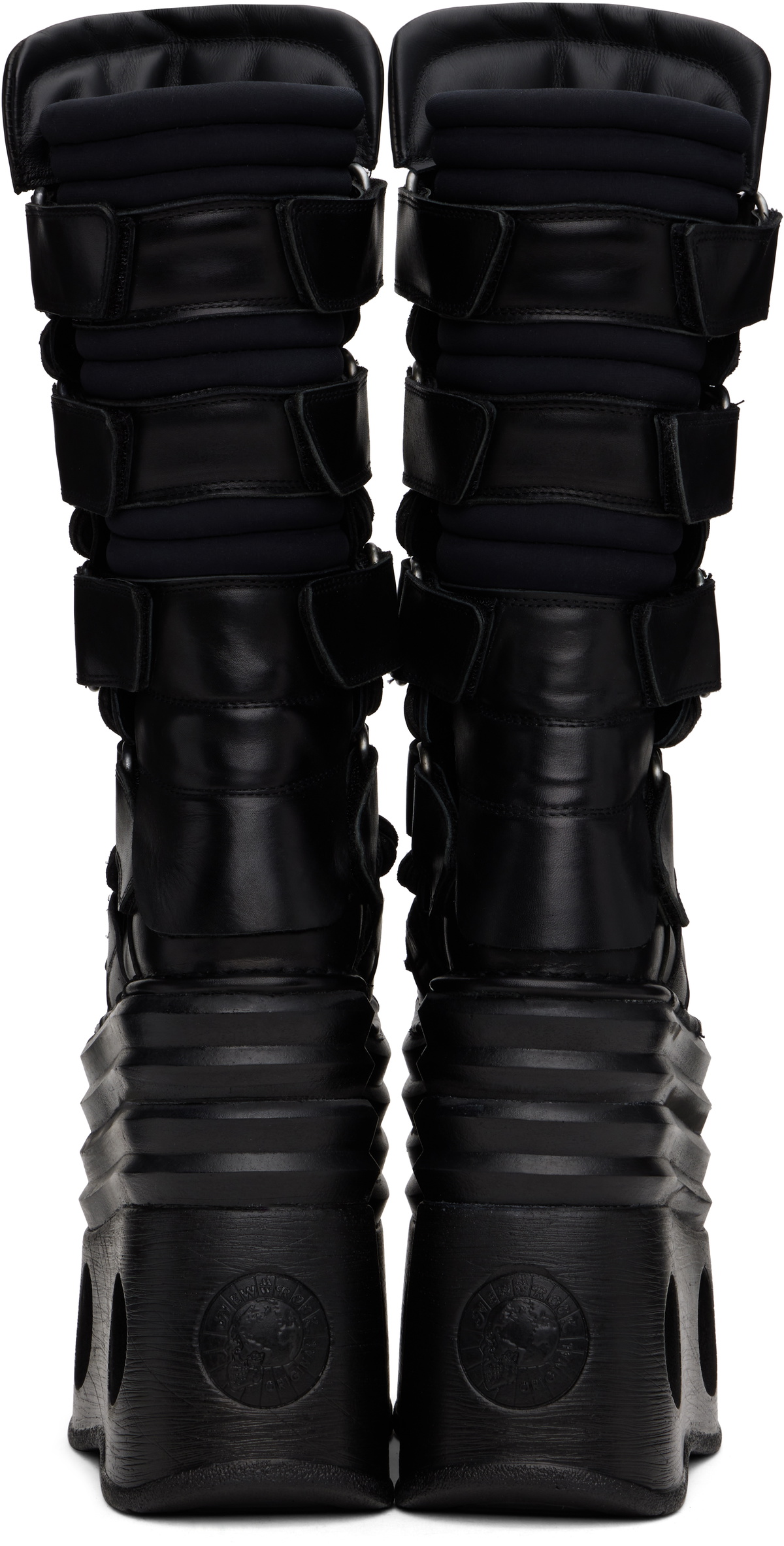 VETEMENTS Black New Rock Edition Platform Tower Boots Vetements