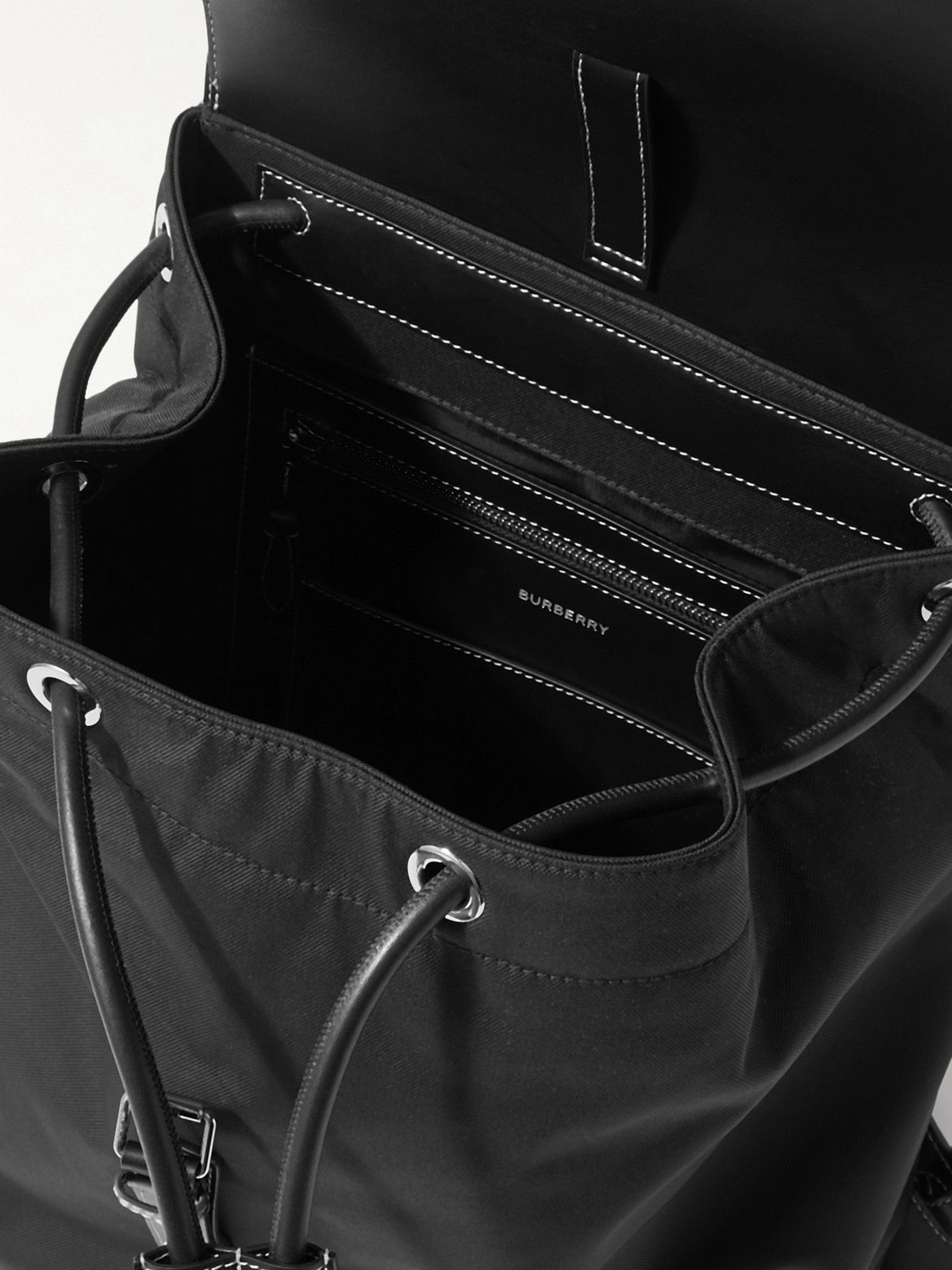 BURBERRY - Leather and Nylon Backpack Burberry
