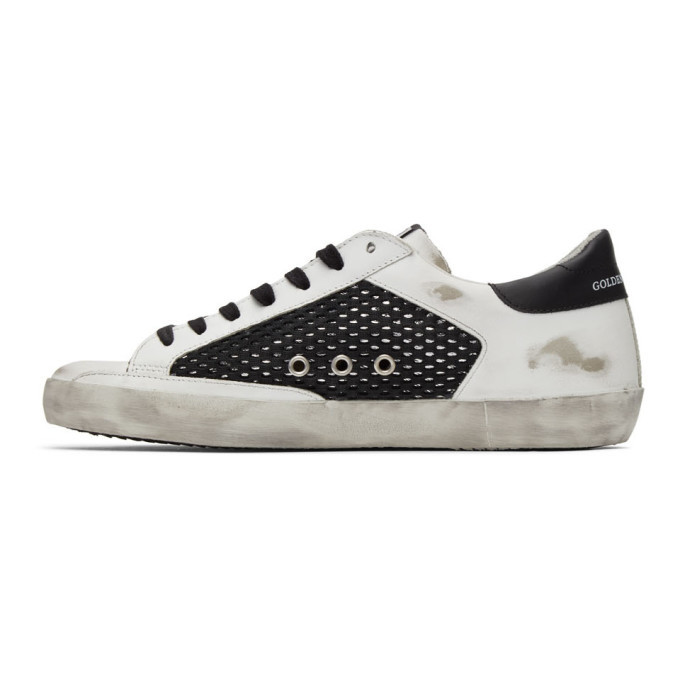 Golden Goose Black and White Mesh Superstar Sneakers Golden Goose ...