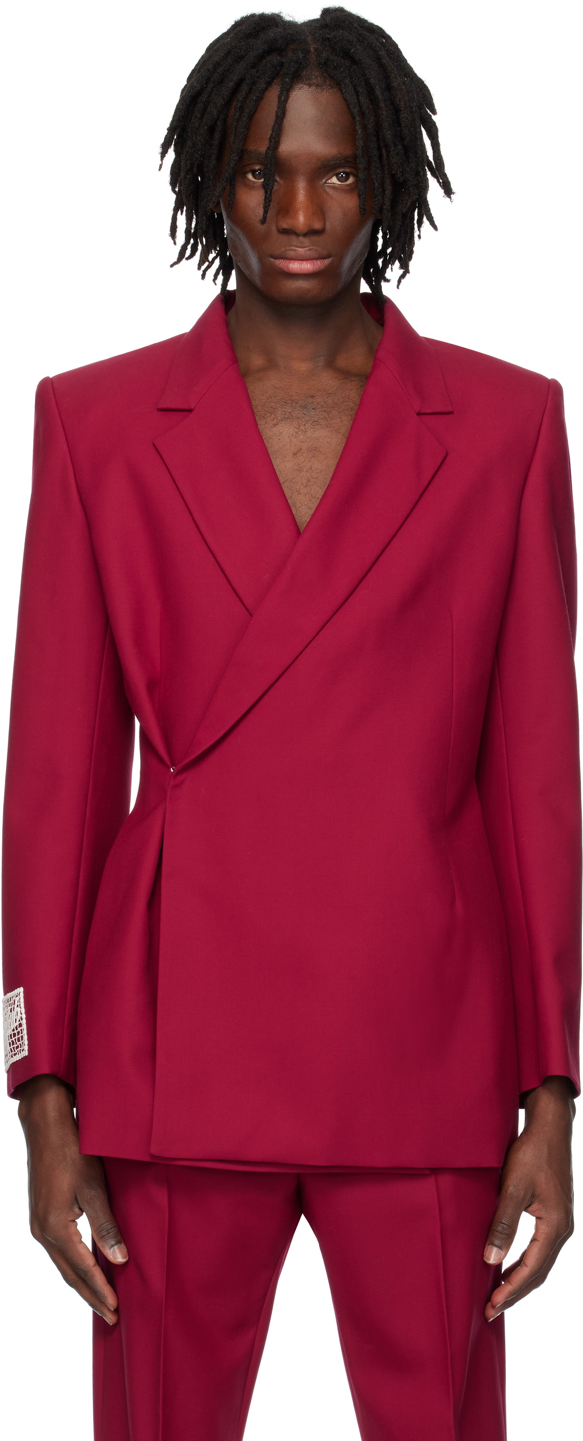 EGONlab SSENSE Exclusive Burgundy Egonic Blazer EGONlab