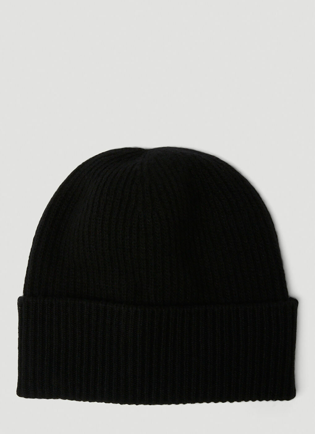 Ribbed Knit Beanie Hat In Black Moncler