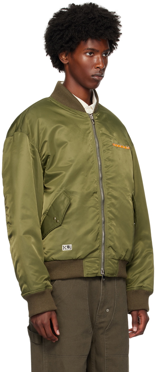 Kijun Khaki Embroidered Logo MA-1 Bomber Jacket Kijun