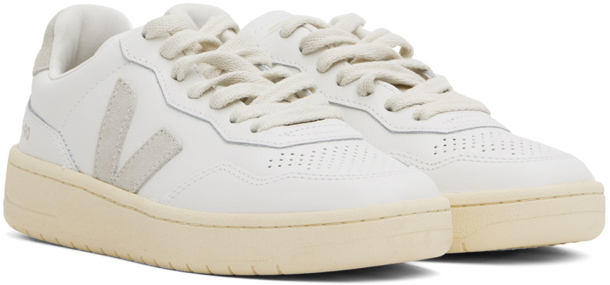 VEJA White & Gray V-90 Leather Sneakers VEJA