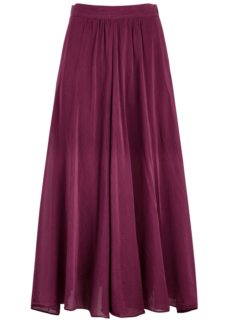 Forte_forte Cotton-blend Voile Midi Skirt Dark Purple Forte Forte