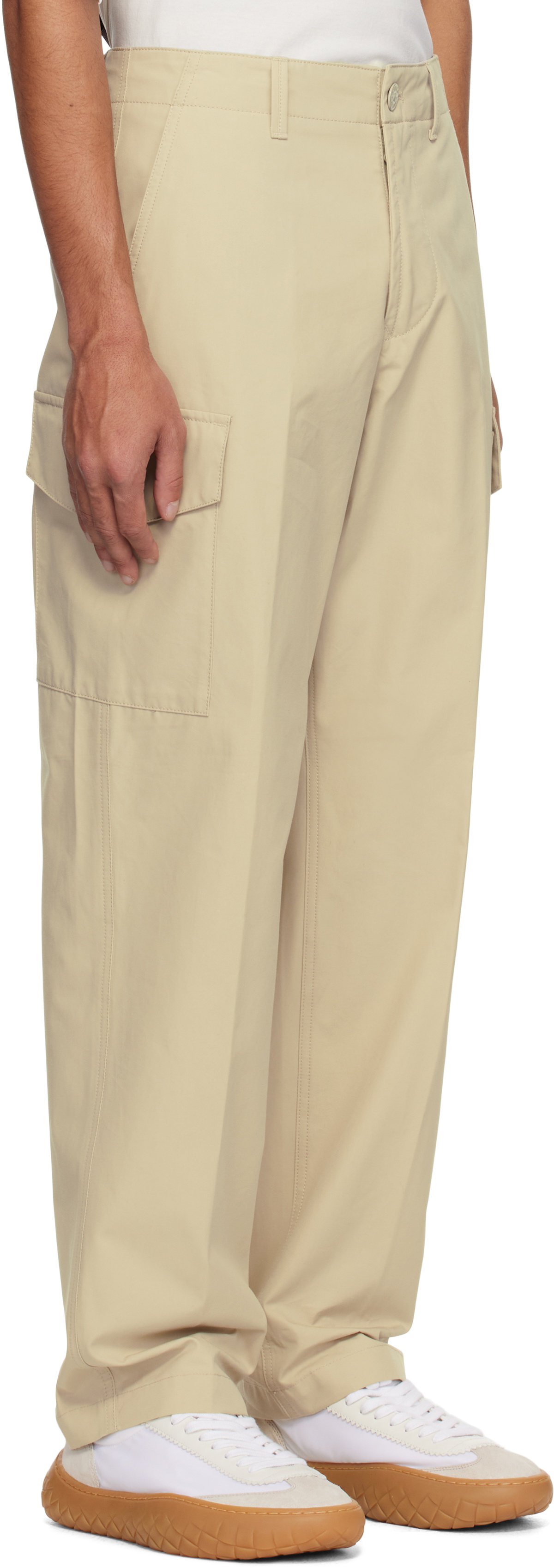 Stone Island Beige Weatherproof Cotton Canvas Ghost Cargo Pants Stone ...