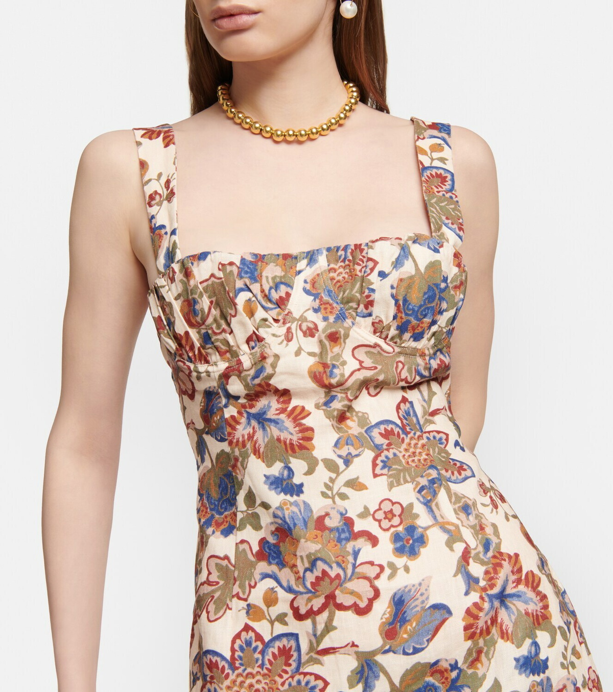 SIR - Printed linen midi dress SIR.