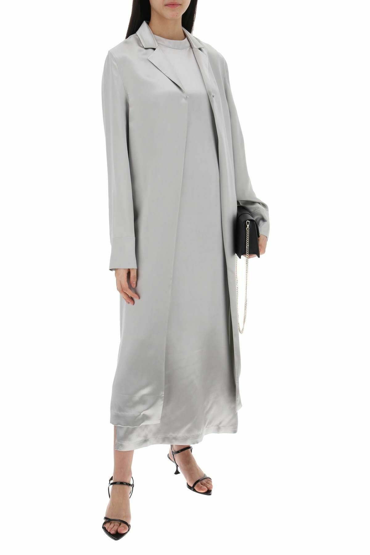 LOULOU STUDIO "silk maxi dress tuga Grey Loulou Studio