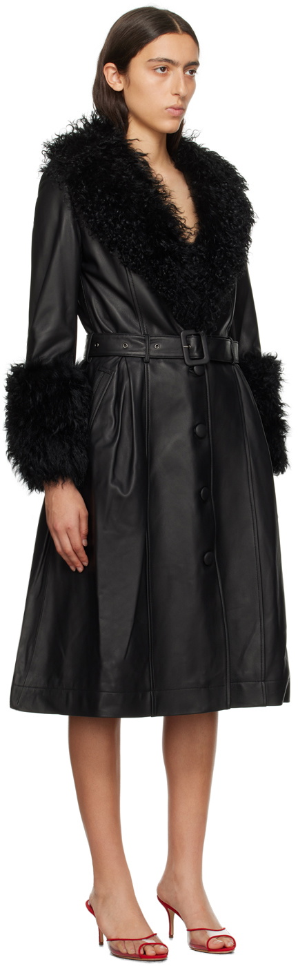 Saks Potts Black Foxy Shearling Coat Saks Potts