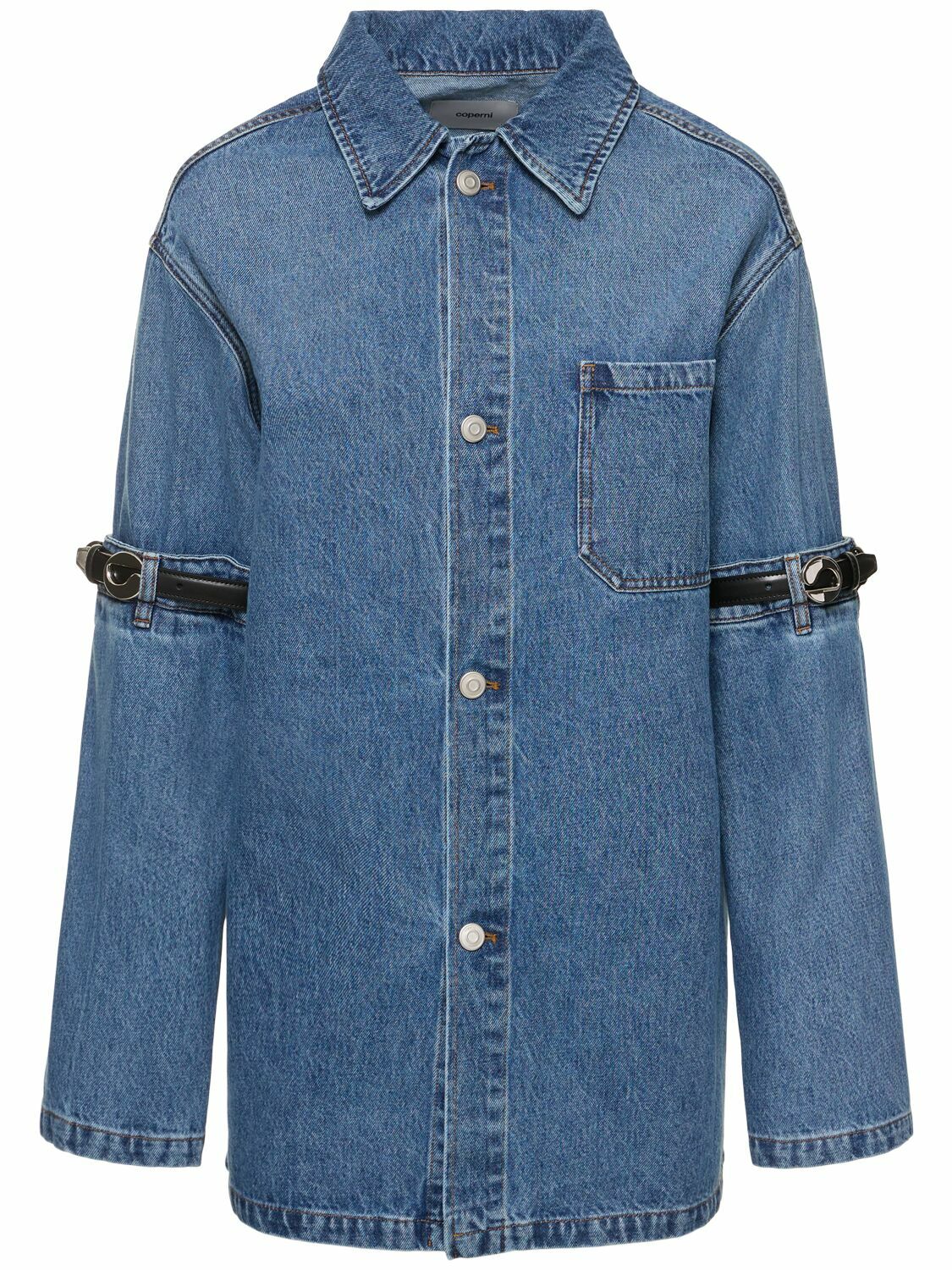 COPERNI - Open Elbow Cotton Denim Jacket Coperni
