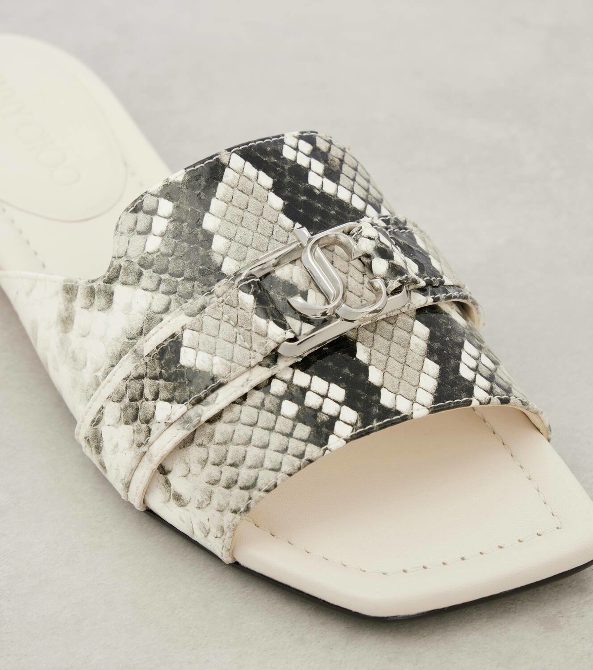 Jimmy Choo Nako snake-effect leather slides Jimmy Choo