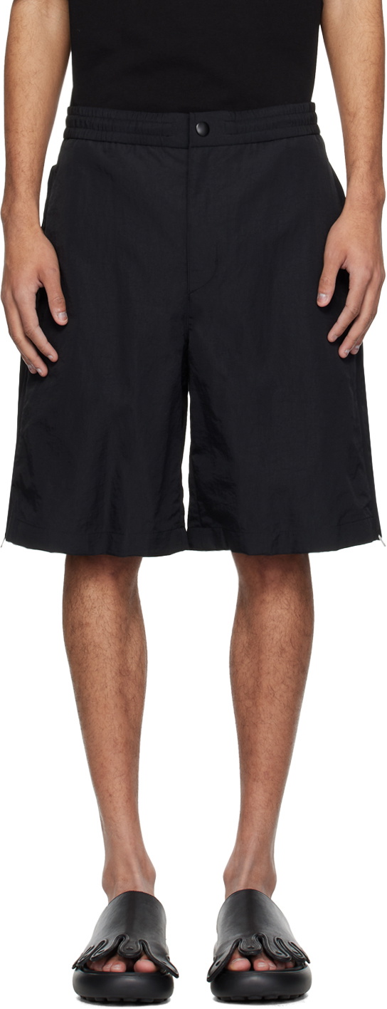 Solid Homme Black Expansion Panel Shorts Solid Homme