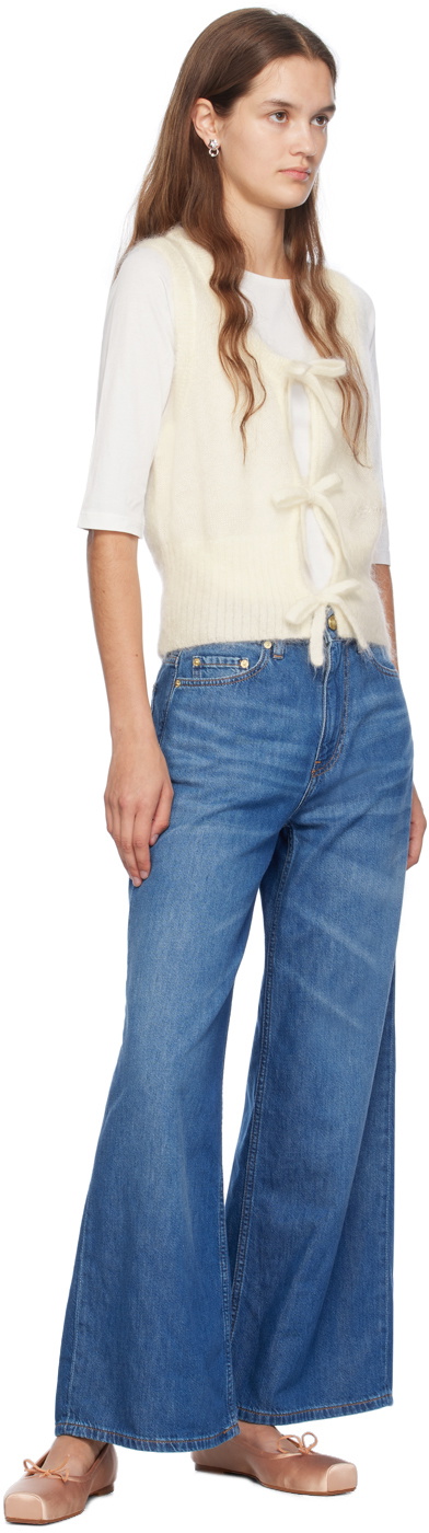 GANNI Off-White Light Mohair Tie String Vest GANNI