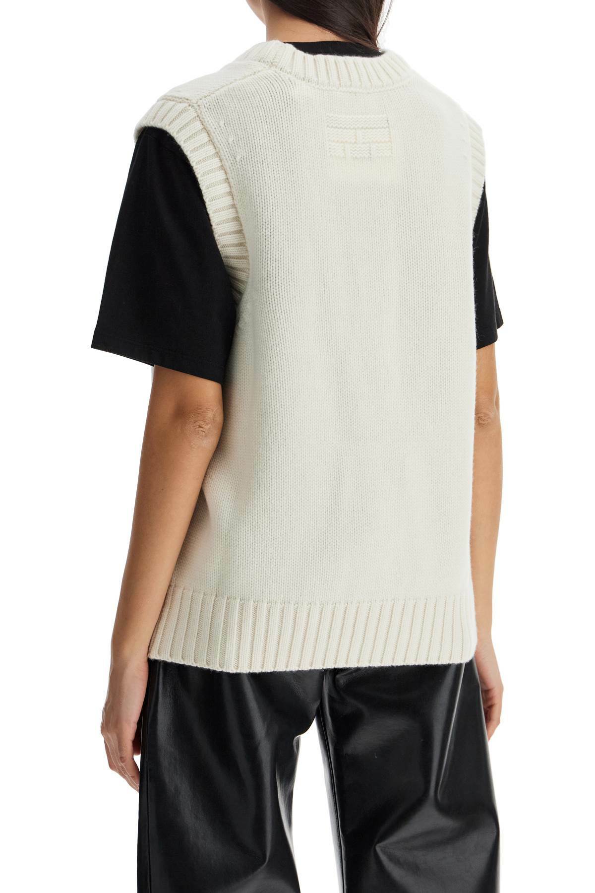 FRAME cashmere vest with frame design for ritz White Frame Denim
