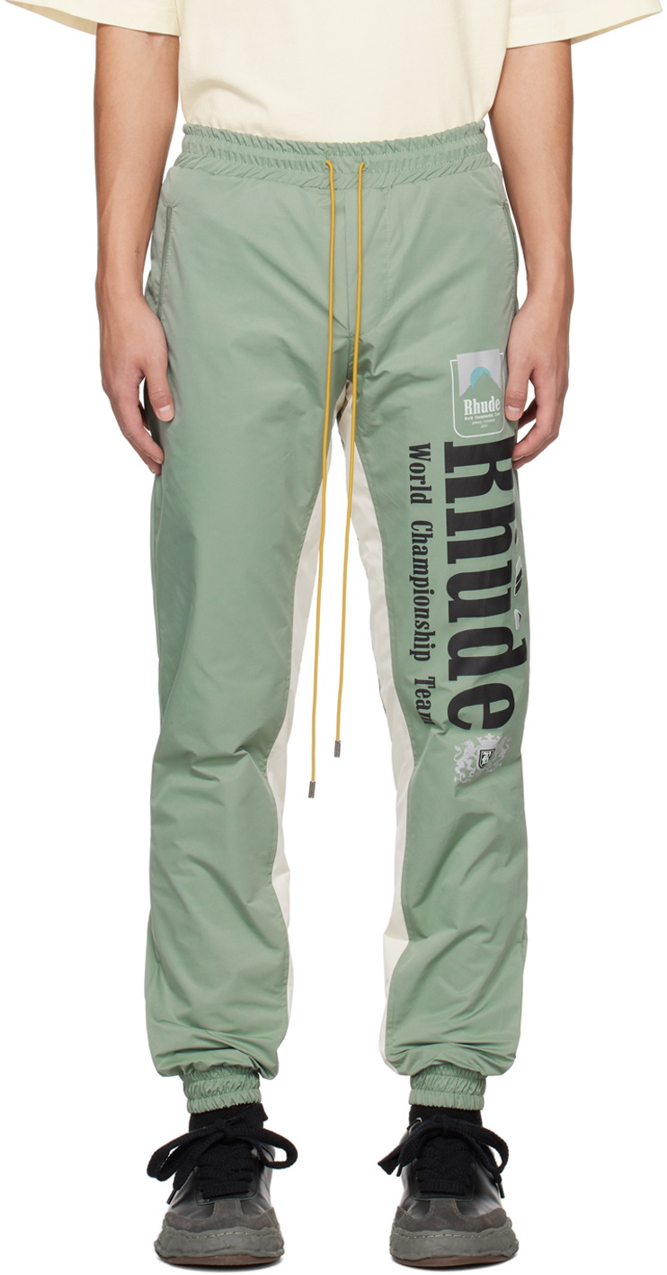 Rhude Green Mock-Fly Lounge Pants Rhude